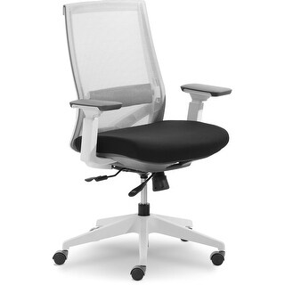 StyleWorks London Mesh Mid Back Executive Office Chair, Dark Gray/Off ...