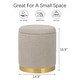 Adeco Velvet Round Storage Stool Gold Plating Base Storage Ottoman ...
