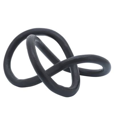 9" Metal Knot Sculpture Contemporary Abstract Black Decorative Table ...