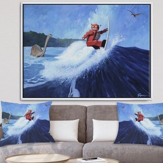 Designart "Surfer Joe" Modern & Contemporary Premium Framed Canvas Wall ...