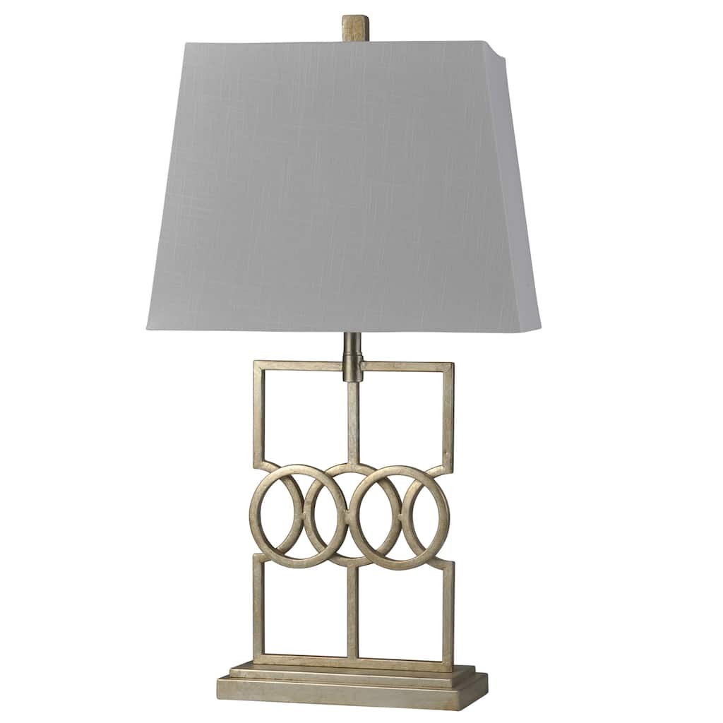 Antique Silver Open Rectangle with Linked Circles Table Lamp ...