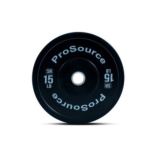 ProsourceFit Solid Rubber Bumper Plates with Steel Insert, 10-45 lbs ...