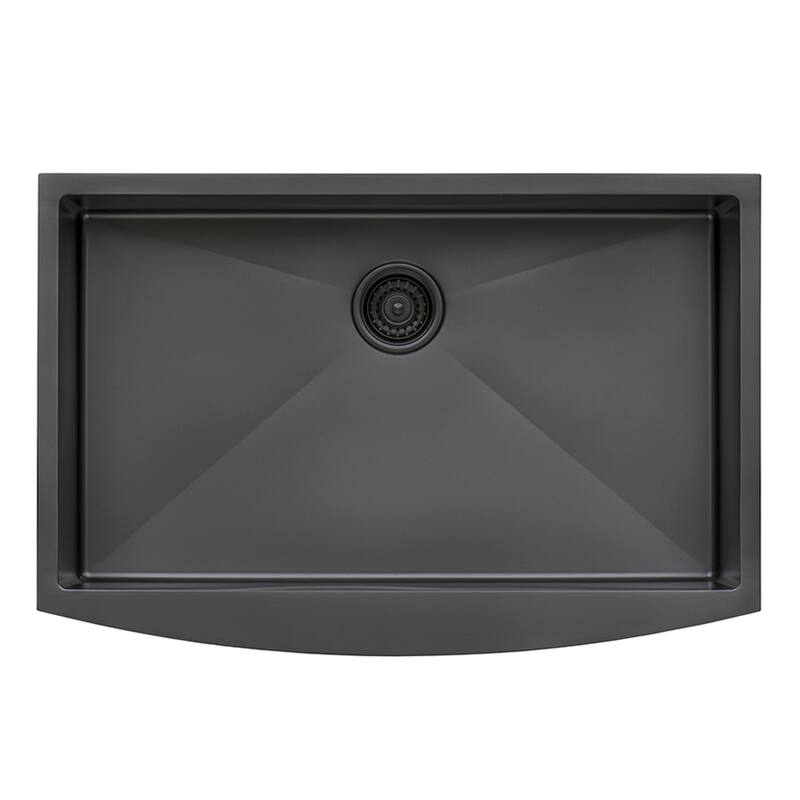Ruvati 30-inch Apron-Front Farmhouse Kitchen Sink - Gunmetal Black ...