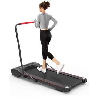 Under Desk Walking Pad Treadmill Foldable with Handlebar Remote ...
