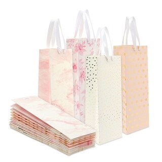 12X Champagne Wine Bottle Gift Bags for Bridal Shower and Weddings, 4 ...