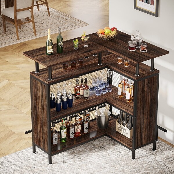 L shaped bar height table store