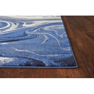 3' x 5' Blue Abstract Waves Area Rug - 3'6" - Bed Bath & Beyond - 39598963