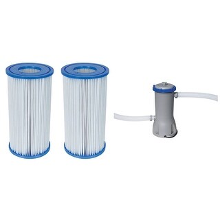 Bestway Pool Filter Pump System & 58012 Replacement Cartridge Type III ...