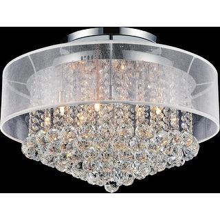 Radiant 12 Light Drum Shade Flush Mount With Chrome Finish - Bed Bath ...
