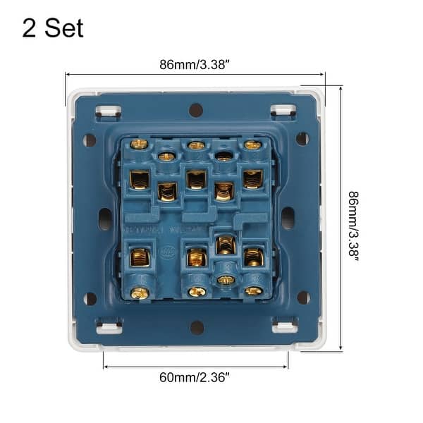 Light Switch Wall Push Button 3 Gang 2 Way White 250V 10A 86mmx86mm ...