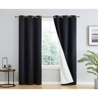 Home & Linens Dublin 100% Complete Blackout Drapery Heavy Thermal Insulated Efficient Window ...