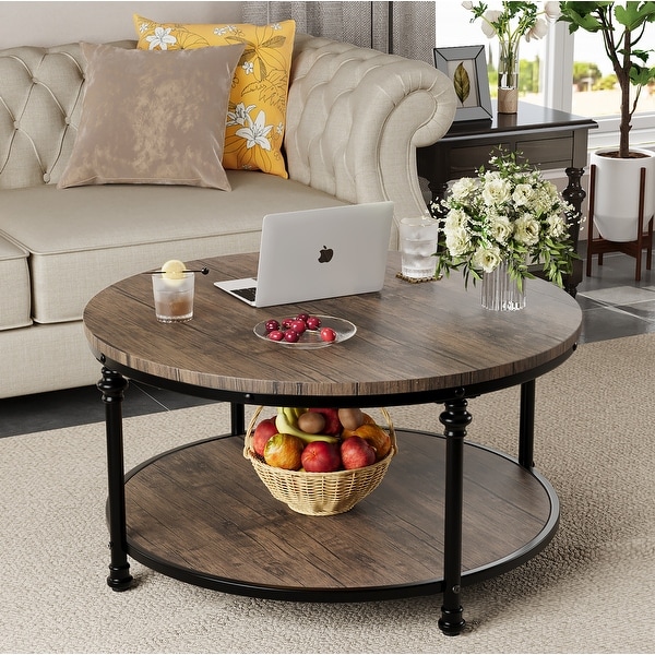 Artezia 42-Inch Round Coffee Table with Adjustable Crank - Bed Bath ...