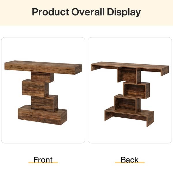 42 Inches Industrial Wood Console Table for Living Room Entryway - 11.8 ...