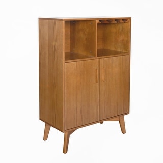 Versatile Rustic Liquor Cabinet with Multiple Storage Options for Home ...