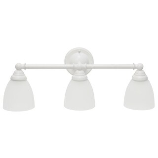 Wall Mounted Three Light Vanity Fixture with Translucent Glass Shade ...