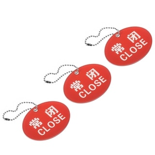 3pcs Valve Identifier Tag Normally Closed Labeling Holder, White on Red ...