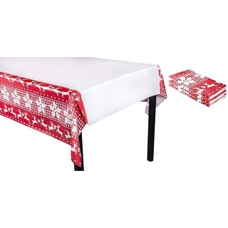 3Pcs Disposable Red Plastic Tablecloths - Bed Bath & Beyond - 41198929
