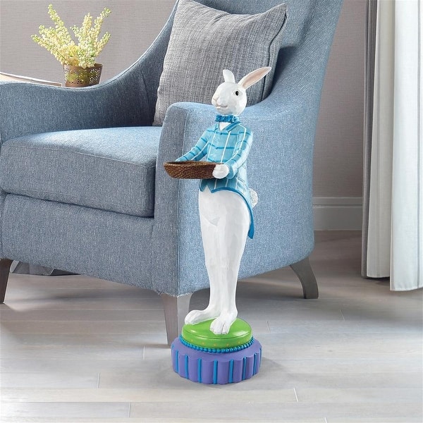 Design Toscano Mr. Eggsy at Your Service Bunny Rabbit Butler Statue ...