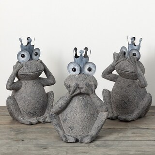 21"H Sullivans Sculptural Gray Textured Frogs Set of 3, Gray - Bed Bath ...