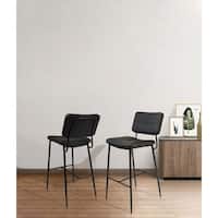 Design Bar Stools Set of 2 Faux Leather Upholstered Counter Chair ...