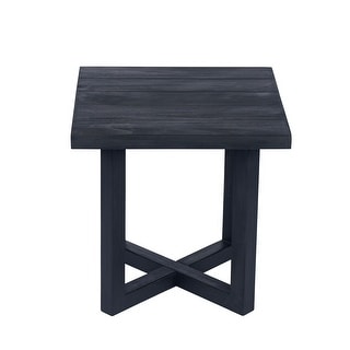 Black Metal Ella Side Table 18 Inch Square Outdoor Patio Accent Table ...