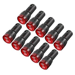 Pilot Light AC 220V Panel Indicator Flashing Alarm w Buzzer, Red LED ...