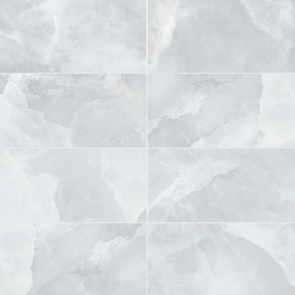 Geo Lust 12x24 Grey Polished Onyx Porcelain Tile - Floor & Wall - Large ...