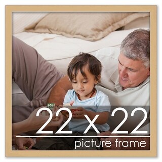 22x22 Traditional Natural Complete Wood Square Picture Frame with UV ...