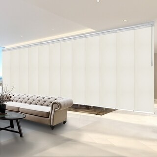 InStyleDesign Lacquer 12-Panel Double Rail White Panel Track Extendable ...