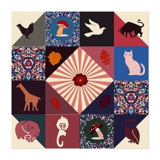 Patchwork Collage Animals Pattern Patterns Textile Art Print/Poster ...
