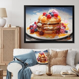 Designart "Pancake Breakfast Popart II" Food & Beverage Framed Wall ...