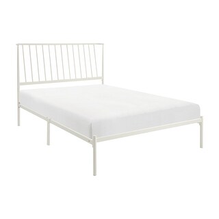 Angie King Size Platform Metal Bed, Subtly Angled Slats on Headboard ...