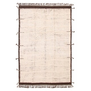 ECARPETGALLERY Hand-knotted Pak Finest Marrakesh Cream Wool Rug - 6'10 ...