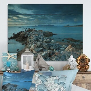 Designart 'Dramatic Coastal Stone Bridges' Nautical & Coastal Wood Wall ...