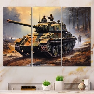 Designart "Military Tank During Wwii II" Military Wall Decor Set - Bed ...