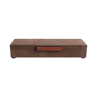 Sagebrook Home Wood & Faux Leather Storage Box - Brown 18" Modern ...