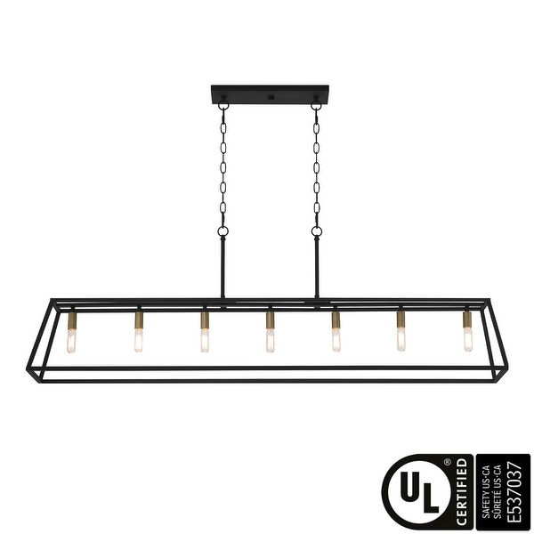 Farmhouse 5-Light Black Chandelier Glass Kitchen Island Lights - L36 ...