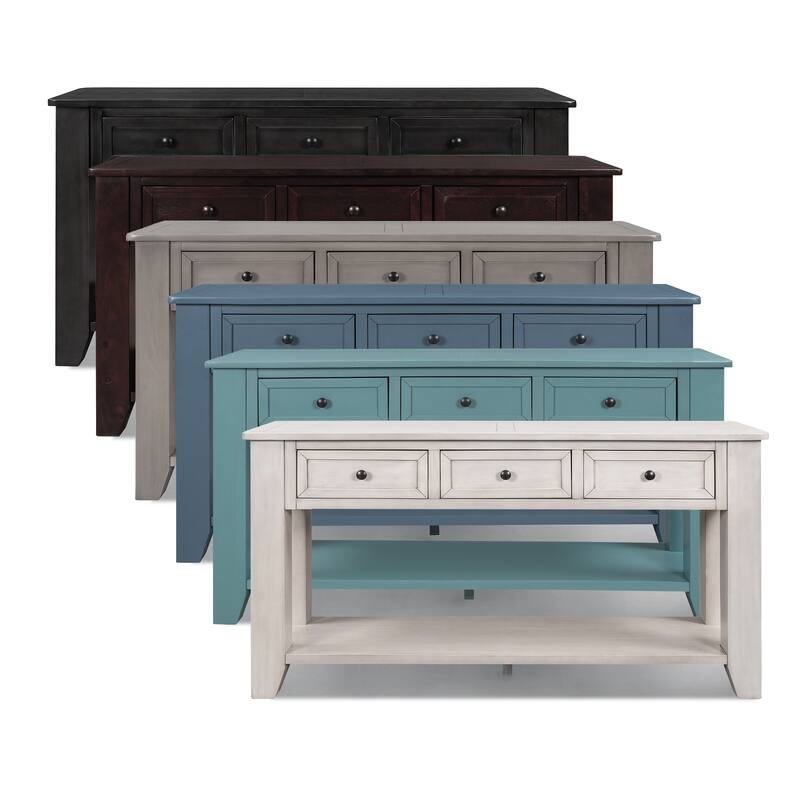 55'' Modern Console Table Sofa Table with 3 Drawers and 1 Shelf ...
