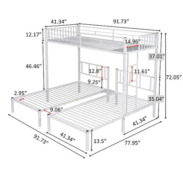 Triple Twin Bunk Bed Can Be Separated Into 3 Twin Beds Bed Bath