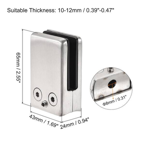 304 Stainless Steel Glass Clamps for Glass Thickness of 10-12mm - Bed ...