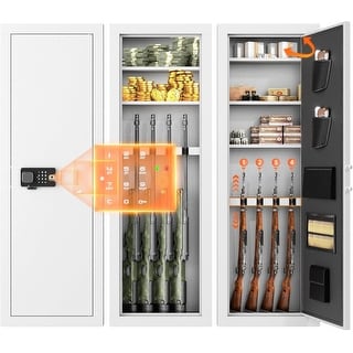 53" Assembled In Wall Hidden Gun Safe Cabinet with 3 Removable Shelves ...