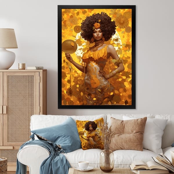 Designart "Orisha Oshun With Mirror African Goddess I" African American ...