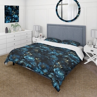 Designart "Darkened Reflections Moody Patterns I" Gold Cottage Bedding ...