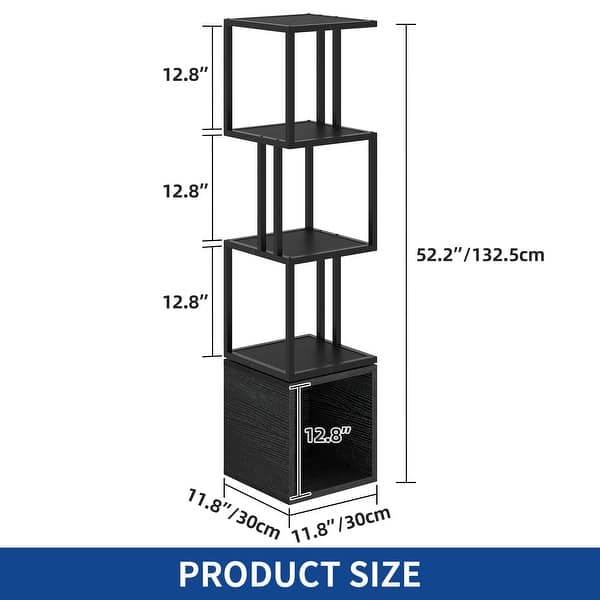 Moasis Industrial 4-Tier Rotating Bookshelf Revolving Media Storage ...