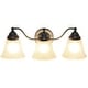 Wall Mounted Three Light Vanity Fixture with Alabaster Glass Bell Shade ...