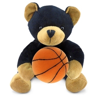 DolliBu Huggable Black Bear Stuffed Animal with Basketball Plush Toy ...