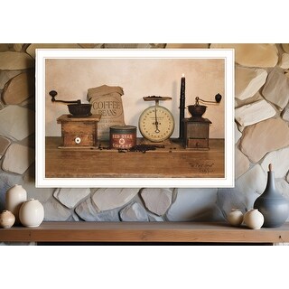 HomeRoots The Daily Grind 7 White Framed Print Wall Art - Bed Bath ...