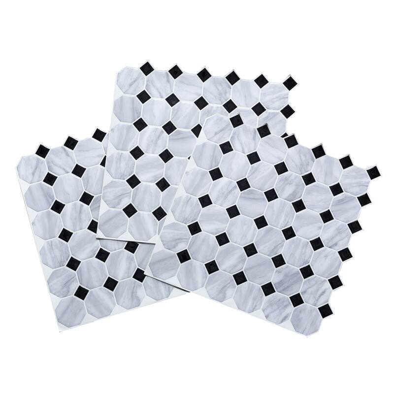 Tack Tile Peel & Stick Vinyl Backsplash (pack of 3) - Overstock - 21930782