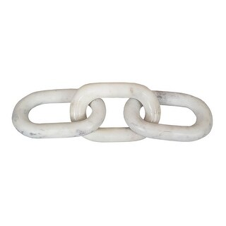 Decorative 3 Link Oval Marble Chain Tabletop Accent - 14" - White - Bed ...