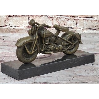Signed Original Hot Cast Harley Davidson Motorcycle Bronze Sculpture ...